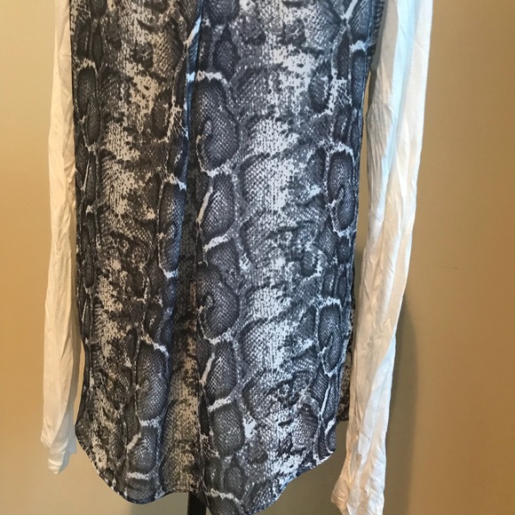 Maude | Tops | Long Sleeve Sheer Snake Skin Top | Poshmark
